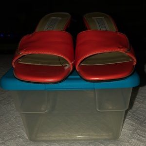 Studio C | Shoes | Studio C Deep Coral Slip On Mule Heel | Poshmark